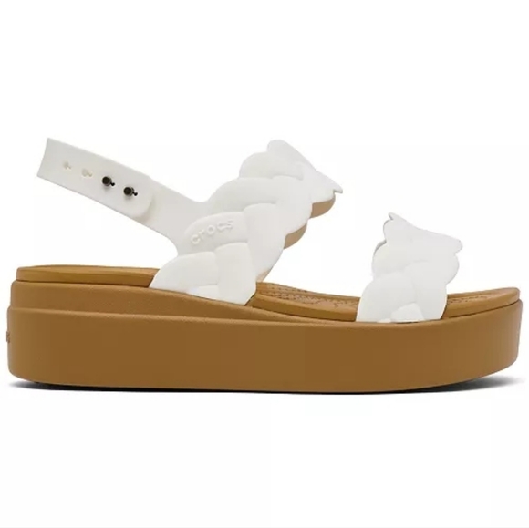 CROCS | Shoes | Crocs Womens Sandals In White And Tan | Poshmark
